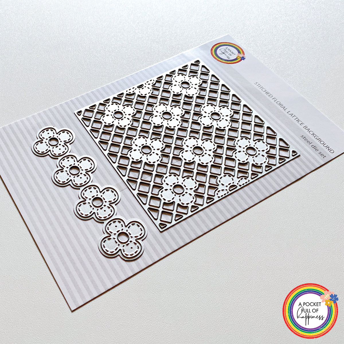 Stitched Floral Lattice Background 4x4" Cover Plate – A Pocket Full of ...